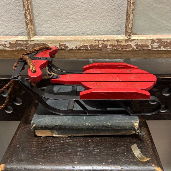 Accents | Vintage Little Red Sled Minature Sled | Poshmark